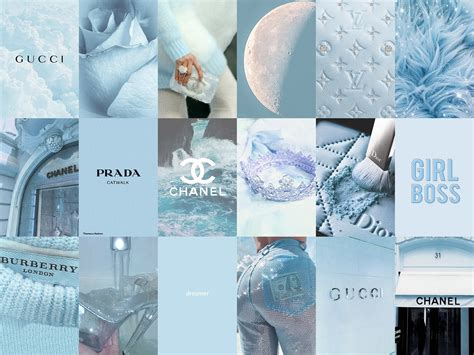 Pcs Baby Blue Wall Collage Kit Light Blue Aesthetic Etsy