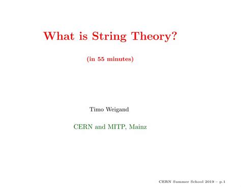 pdf what is string theory · superstring theory is well deﬁned and unique up to dualities in