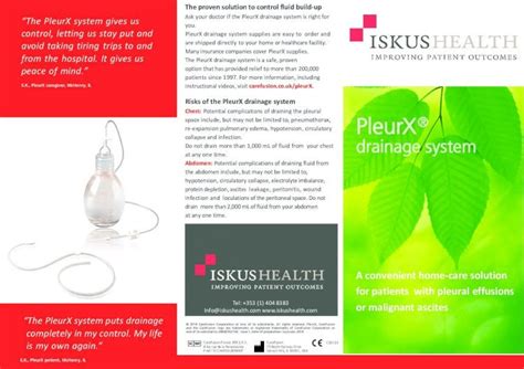 PDF Risks Of The PleurX Drainage System PleurX Iskus Health Risks