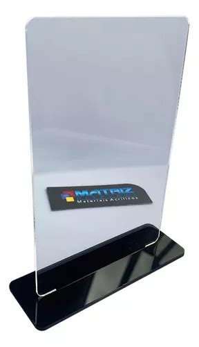 15 Placa Troféu Acrílico Cristal 2mm 10x15cm C Base Preta