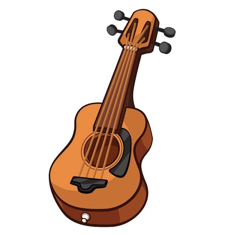 Estilo De Dibujos Animados De Guitarra Vector Premium