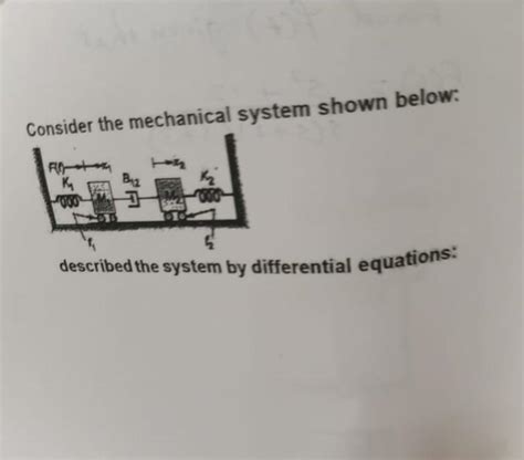 Solved Consider The Mechanical System Shown Below Described Chegg