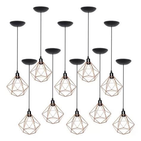 Pendentes Aramado Diamante Industrial Cobre Rose Gold Frete Gr Tis