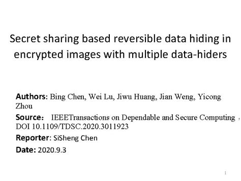 secret sharing based reversible data hiding in encrypted
