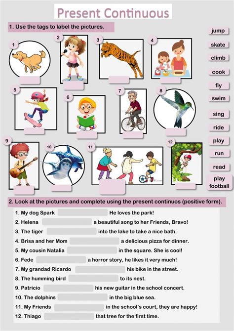 Ejercicio Online De Present Continuous Para Grade 4 Descripcion En