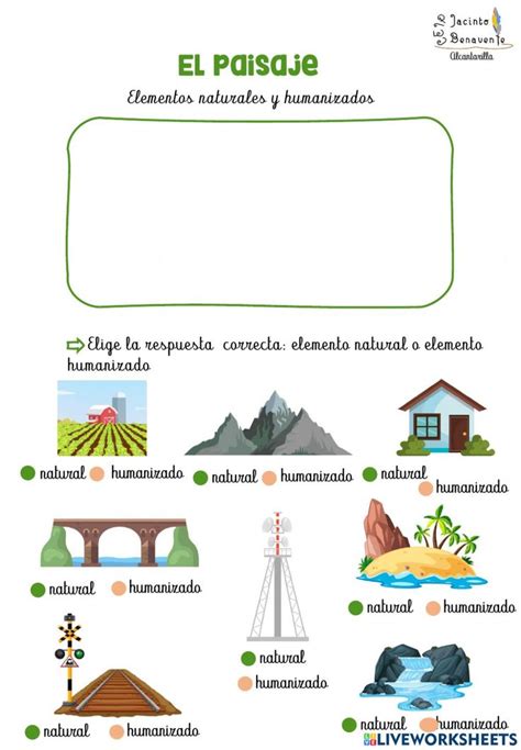 Paisaje Natural Y Humanizado Worksheet Tipos De Paisajes Paisaje
