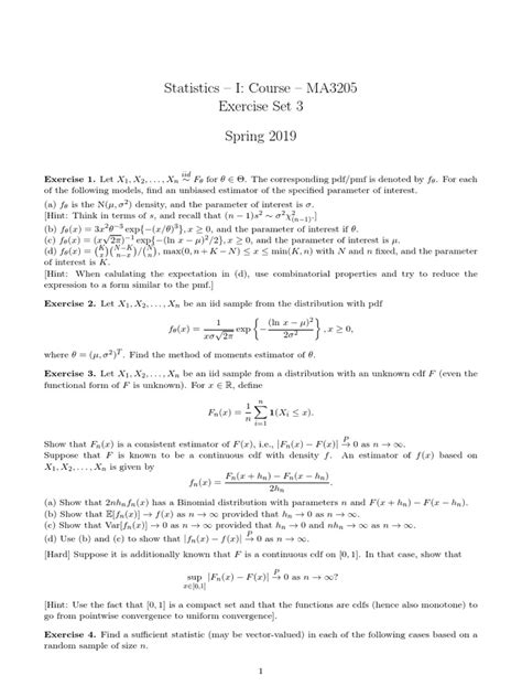 collection of assignments pdf mathematical analysis statistical theory