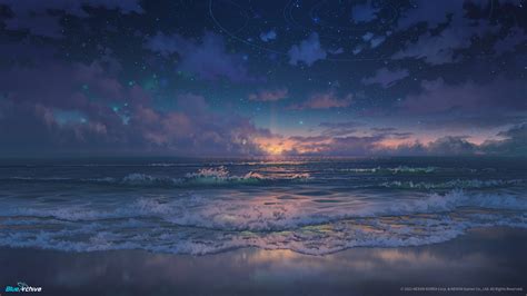 Blue Archive Beach Sea Water Wallpaper Resolution 2560x1440 ID