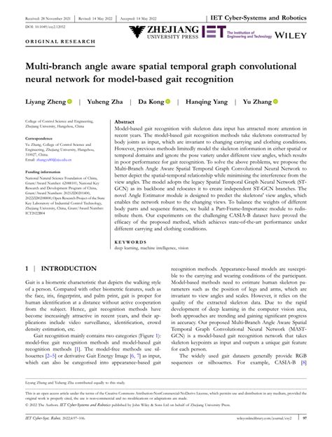 pdf multi‐branch angle aware spatial temporal graph convolutional neural network for model
