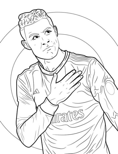 Coloriage Cristiano Ronaldo Fait Preuve De Respect