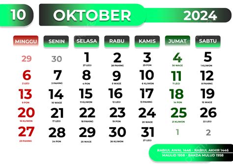 Templat Desain Kalender 2024 Oktober Kalender 2024 Kalender Oktober