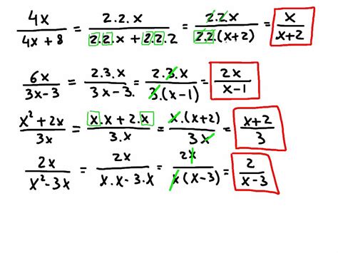 Simplificacion De Fracciones Algebraicas