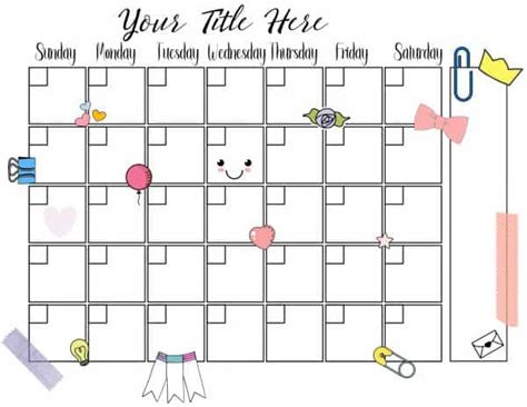 Free Printable Cute Planner Calendar Customize Online