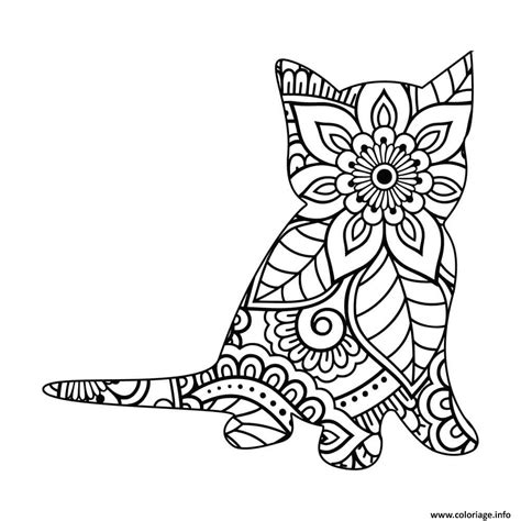 Coloriage Chaton Mandala 1 JeColorie