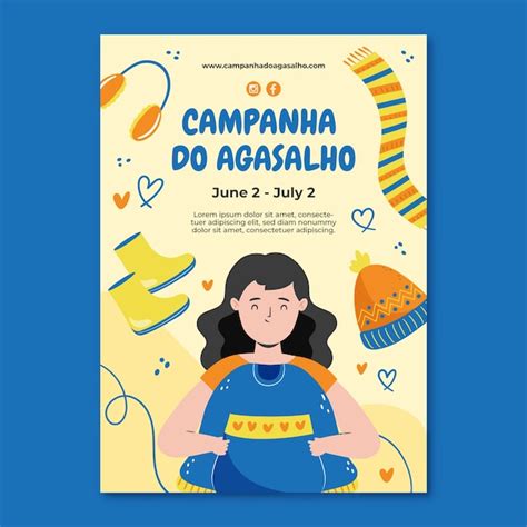 Modelo de cartaz vertical plano campanha do agasalho Vetor Grátis