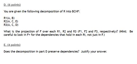 solved consider the following schema r and set of