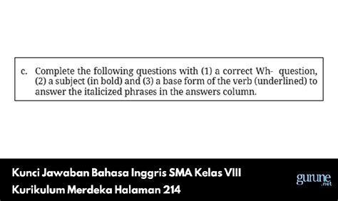 Kunci Jawaban Bahasa Inggris SMA Kelas VIII Kurikulum Merdeka Halaman