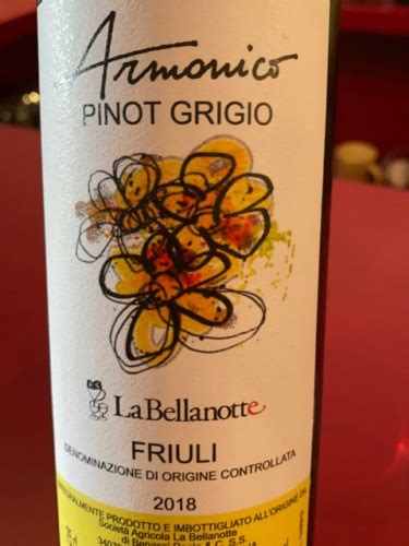 2019 La Bellanotte Armonico Pinot Grigio Vivino US