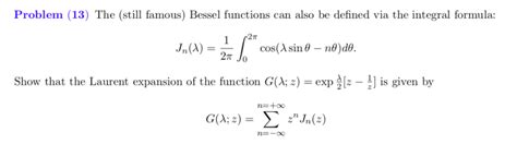 solved problem 13 the still famous bessel functions can