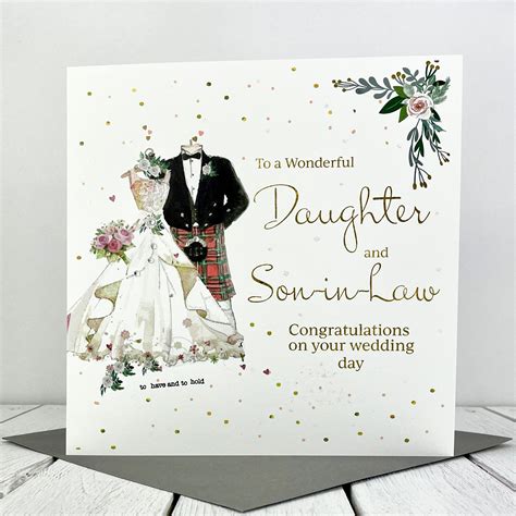 Extra Large Daughter Son In Law Wedding Card Groom In Kilt Etsy UK