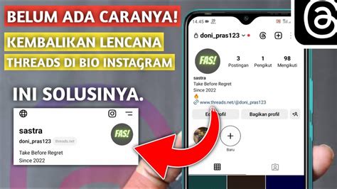 CARA MEMUNCULKAN THREADS DI BIO INSTAGRAM LENCANA THREADS YouTube