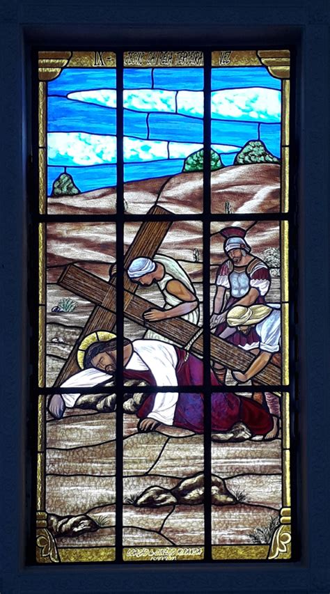 Jesus Cai Pela Terceira Vez Vitral Da Igreja De Pedreira SP Vitrais