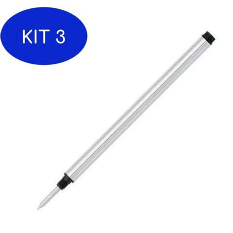 Kit 3 Carga Para Caneta Rollerball Padrão Montblanc Azul M Submarino