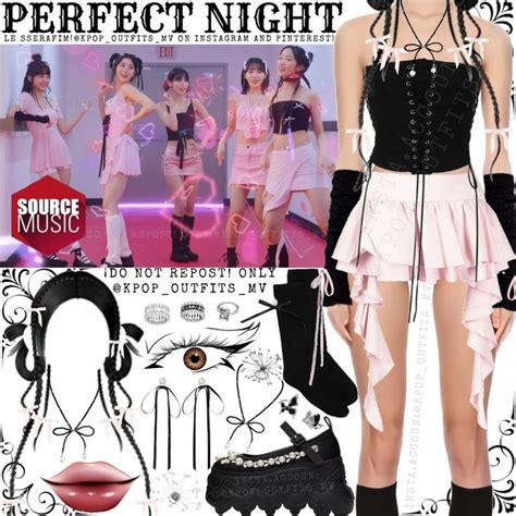 LE SSERAFIM PERFECT NIGHT MV INSPIRED OUTFIT 1 2 KPOP OUTFITS MV ON