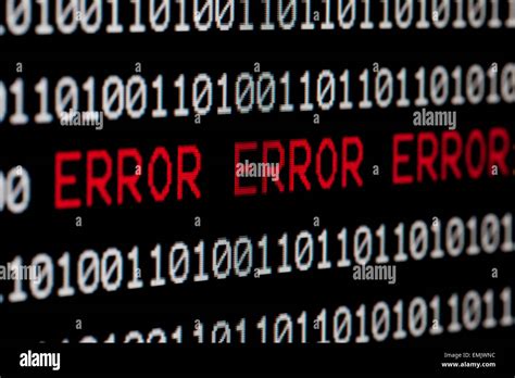 Error Message On Computer Screen Stock Photo Alamy