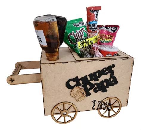 Carrito Botanero Cervecero Caja Mdf Regalo Día Del Padre