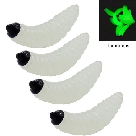 100pcs Soft Fishing Lure Worm Lure Maggot Bait Plastic Fishing Worms