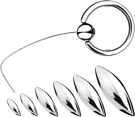 Qhysin Edelstahl Harnröhre Stimulation Dilator mit Eichelring Penis