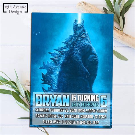 Editable Godzilla Invitations Templates