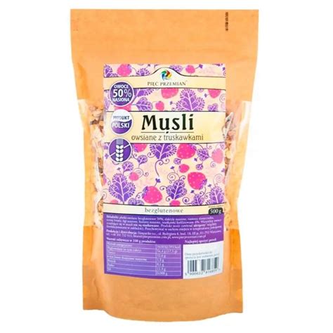 Musli owsiane z truskawkami 500g Pięć Przemian 13103313706