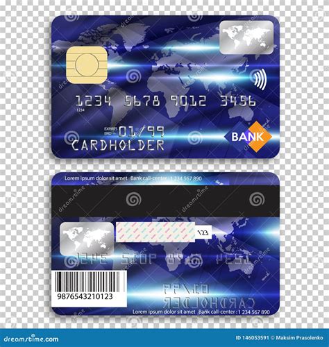 Tarjeta De Cr dito Detallada Realista Ilustración del Vector