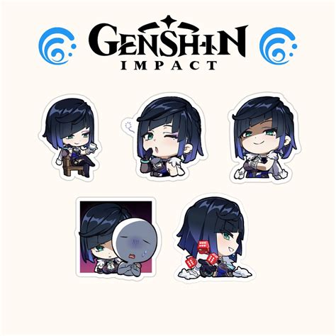 Genshin Impact Yelan Emoji Sticker Set 5pcs Shopee Philippines
