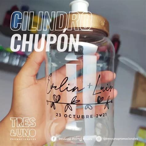Cilindro 500 Ml Con Tapa Chupón 15 Piezas Personalizadas en venta en