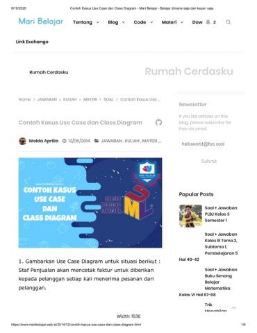 Contoh Kasus Use Case Dan Class Diagram Mari Belajar Belajar Dimana