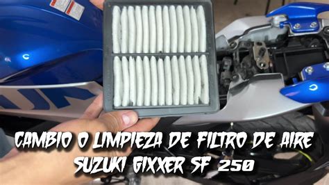 Cambio O Limpieza De Filtro De Aire Suzuki Gixxer Sf Reptal Rider