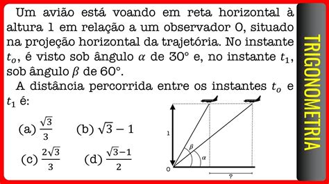 EPCAR Trigonometria Um avião está voando em reta horizontal à