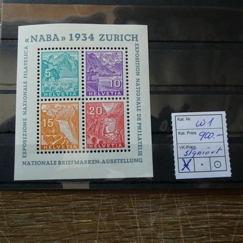 1934 W 1 NABA BLOCK Kat 900 Sig Kaufen Auf Ricardo