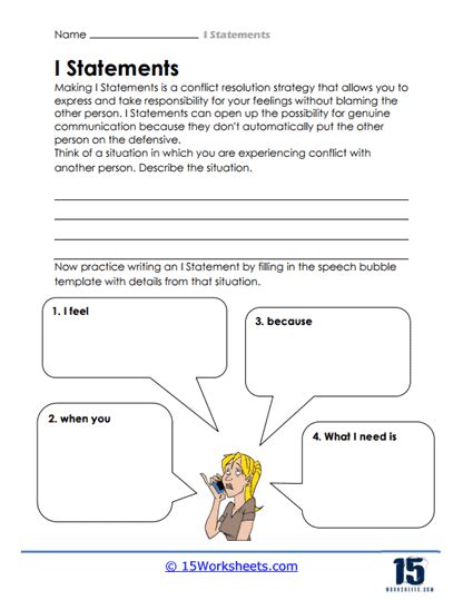 I Statements Worksheets Worksheets
