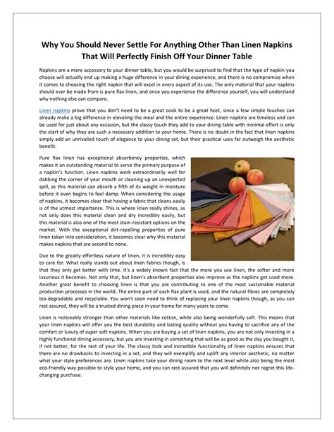 PPT Why You Should Never Settle For Anything Other Than Linen Napkins