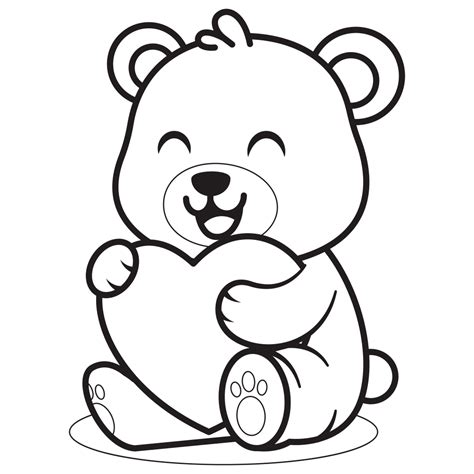 Ausmalbilder Teddybär zum Ausdrucken Kinder Drawing Hub
