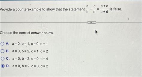 solved provide a counterexample to show that the statement