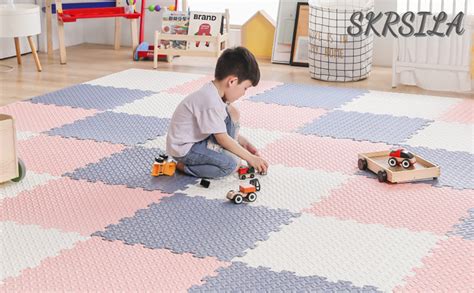 Skrsila Tapis Puzzle Mousse Bebe 18 Dalles Tapis de Sol Imperméable
