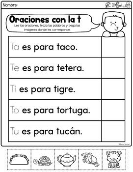 Letra T S Labas Con T Ta Te Ti To Tu Spanish Letter Of The Week