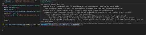 void is not assignable to parameter of type value object void in angular typescript