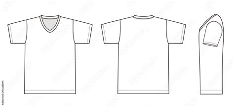 V Neck T Shirt Template Illustration Png No Background Stock