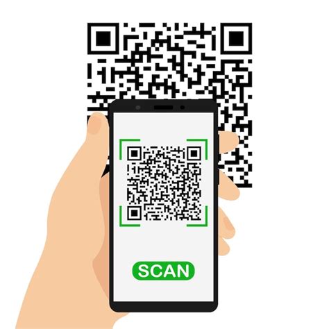 Premium Vector Hand With Smartphone Scans The Qr Code